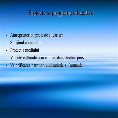 Proiecte si programe educative LTAS | PPT