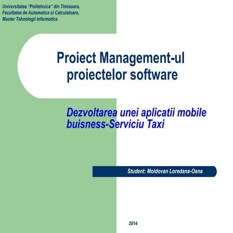 Management-ul proiectelor software | PPT