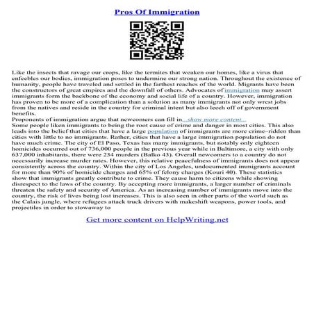 Immigration Essay Introduction | PDF