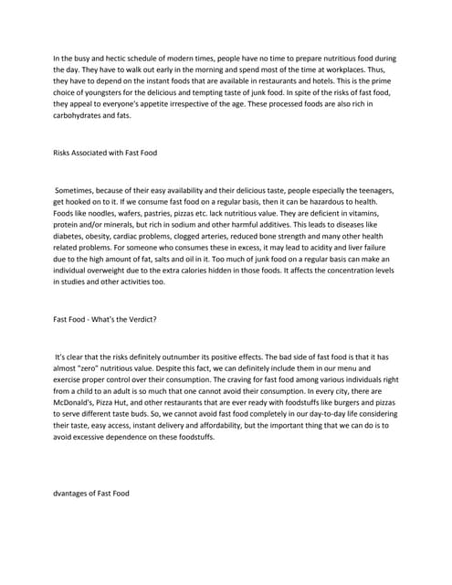 Fast food presentation | PPT