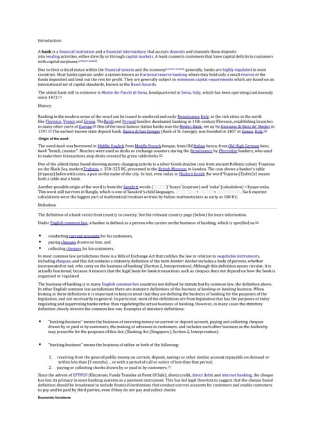 Bank’s products and services | PPTX