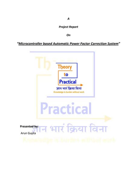 Micro Controller Based Automatic Power Factor Correction System Report Pdf