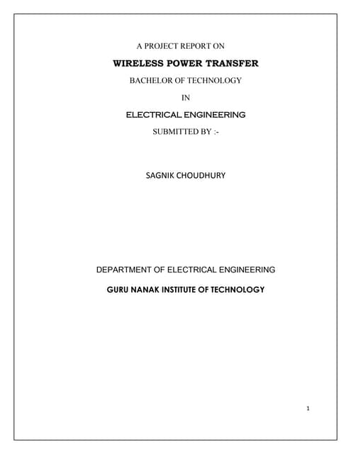 Wireless Power Transmission Project Pdf Computer Networking Computing
