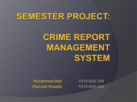 Crime Record Management System (CRMS) | PPT