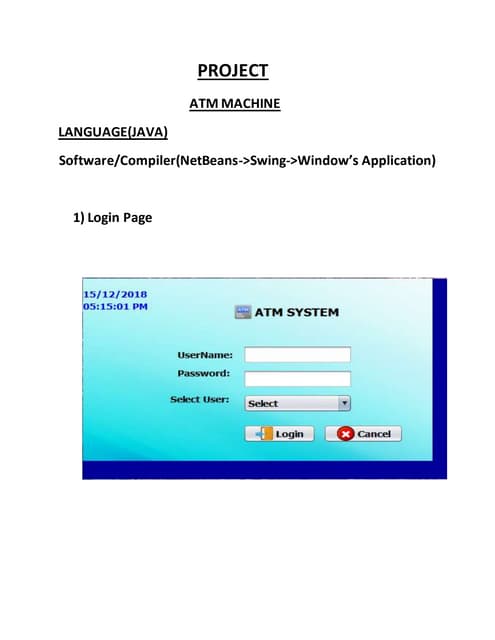 Project,ATM Project,Java Atm Project | PDF Project,ATM Project,Java Atm Project | PDF