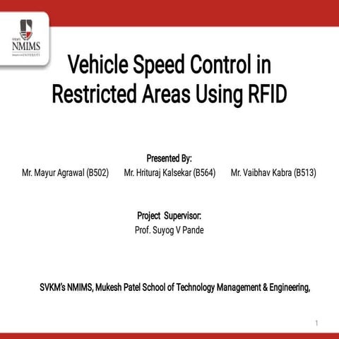 Vehicle Speed Control Using RFID | PDF