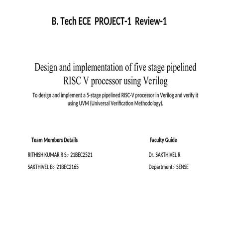 Design And Implementation Of Five Stage Pipelined Risc V Processor