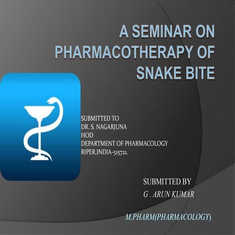 Project on snake bite | PPTX