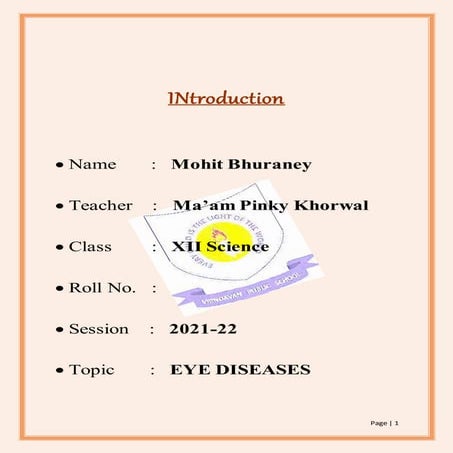 Class 12 Project PRISM AND NATURE OF LIGHT | DOCX