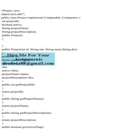 Project Javaimport Java Util Public Class Project Impleme Pdf