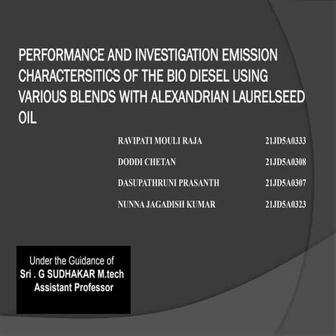 project for btech students in mechan8cal | PPTX