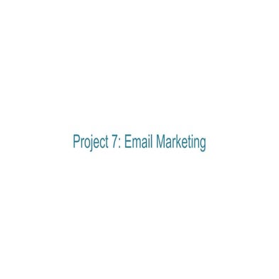Project - Email Marketing - Mailchimp | PPTX