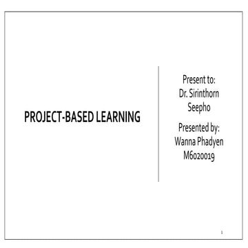 Project based learning - teaching methodology | PPT