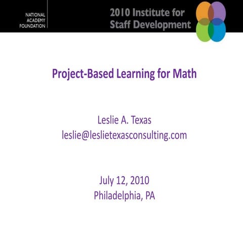 Project based learning for math, leslie texas | PPTX