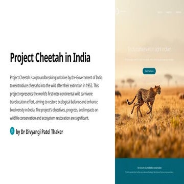 Project-Cheetah-in-India and conservation | PPTX