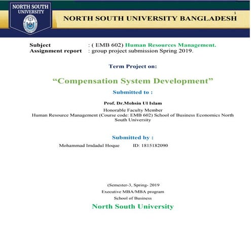 Compensation System Development | PDF | Human Resources | Business