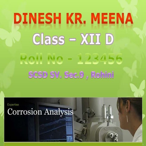 analysis of corrosion ~dk | PPTX | Chemistry | Science