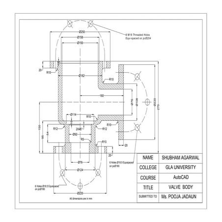 Auto Cad Drawing Valve Body | PDF