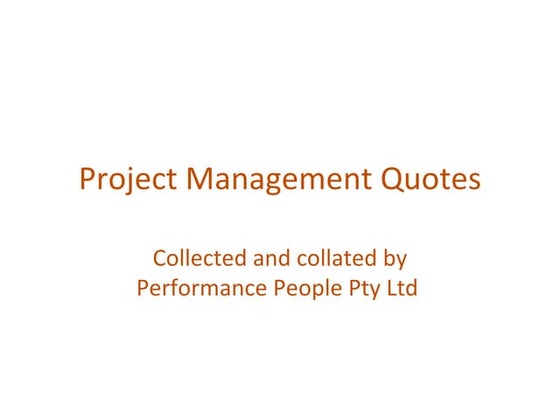 Project management proverbs. | PPT