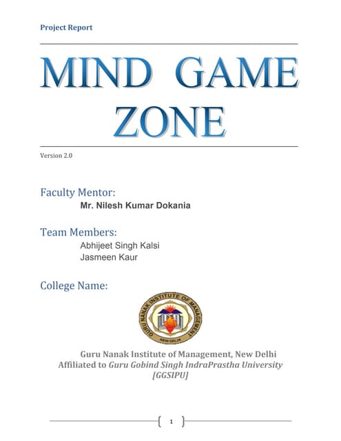 Final project report Snake Game in Python | PDF