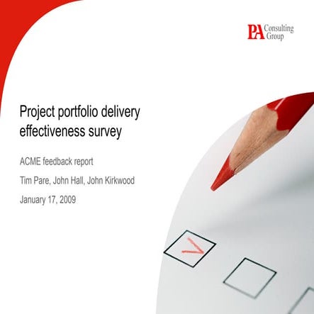 Project Portfolio Delivery Effectiveness Feedback Example Report | PPT ...