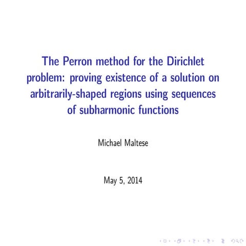 Perron method for the Dirichlet problem | PDF