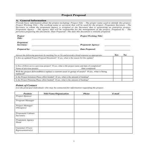 Project proposal document template | DOC