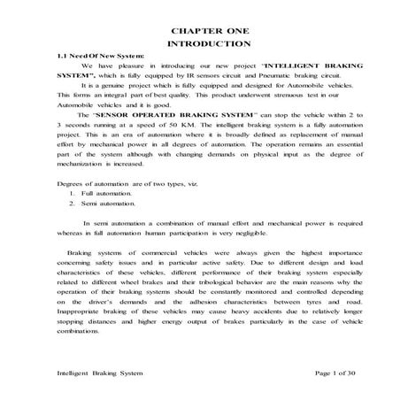 Project report-intelligent-breaking-system- | DOC