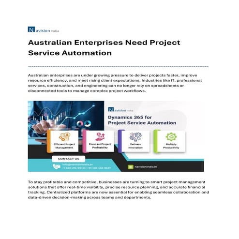Australian Enterprises Need Project Service Automation | PDF