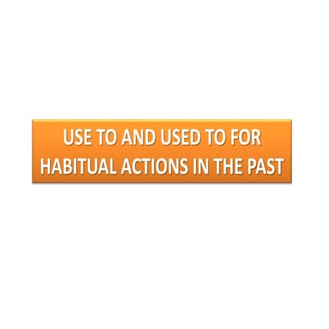 C9 U6 Project use to and used to for habitual actions in the past. | PPTX