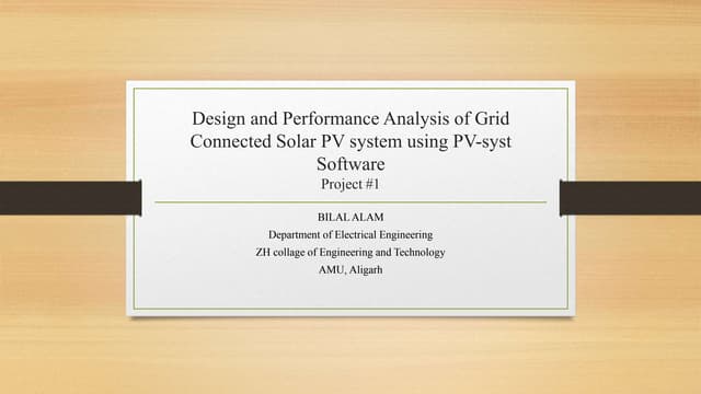 Design And Performance Analysis Of Grid Connected Solar Pv System Using