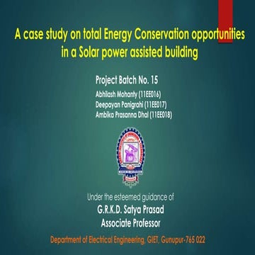 A case study on total Energy Conservation opportunities in a Solar ...