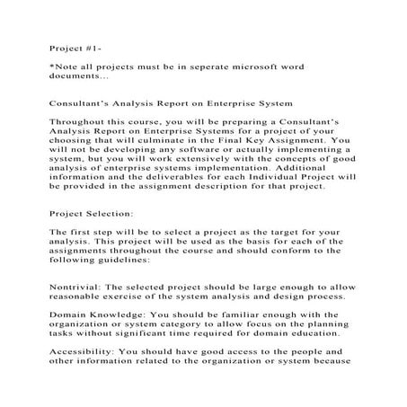 Project #1-Note all projects must be in seperate microsoft word.docx