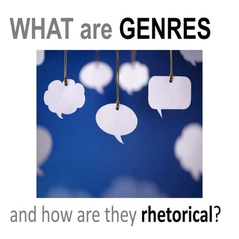 What Are Genres, and How Are They Rhetorical? | PPT