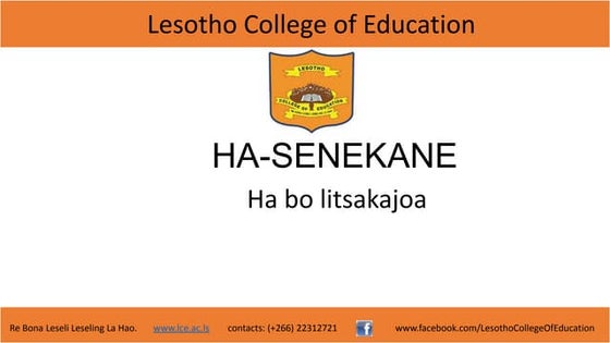 LEBOLLO LA SESOTHO LA BASHEMANE | PPT
