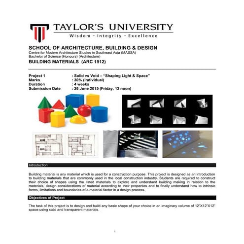 Project 2 brief b materials march 2015 (1) | PDF