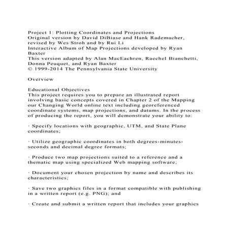 Project 1 Plotting Coordinates and Projections[Your Name]Pa.docx