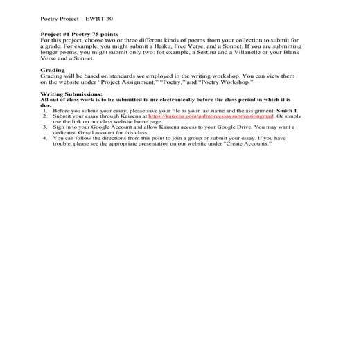 Creative writing portfolio assignment | PDF