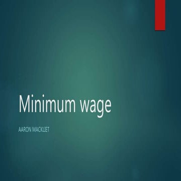 Minimum Wage and You | PPTX