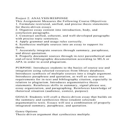 Project 2 ANALYSISRESPONSEThis Assignment Measures the Followi.docx