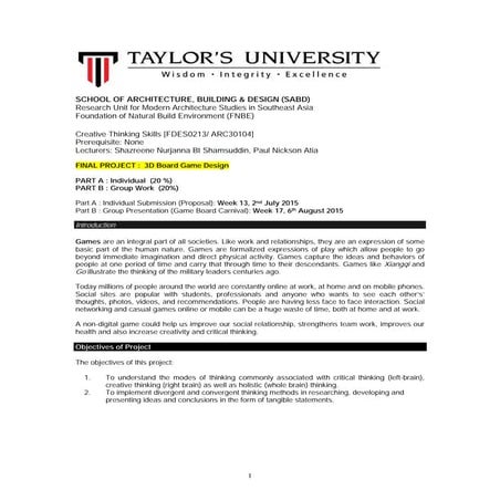 Cts individual board game proposal template march 2015 | PDF