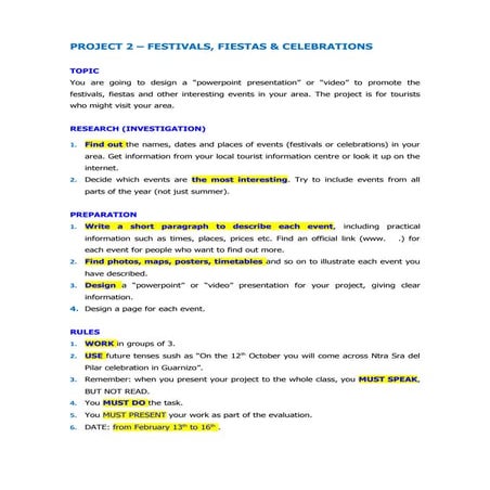 Project 2 festivals & celebrations | PDF