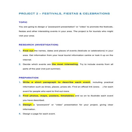 Project 2 festivals & celebrations | DOC