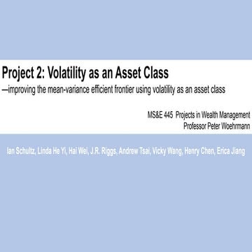Volatility as an Asset Class | PPT