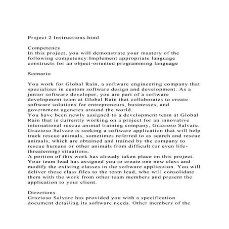 Project 2 Instructions.htmlCompetencyIn this project, you .docx | Programming Languages | Computing