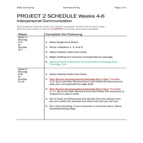 Project2 schedule engl317_fall2019_hybrid | PDF