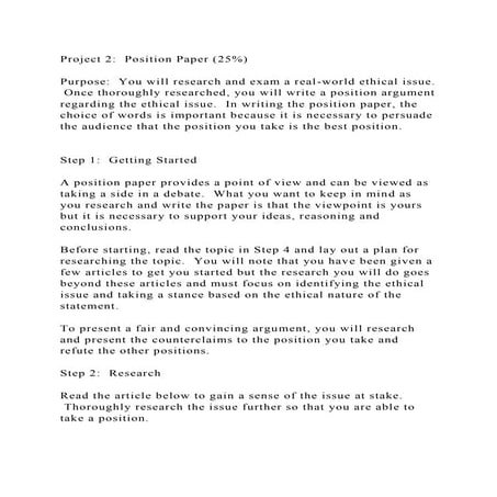 A complete guide to writing a position paper