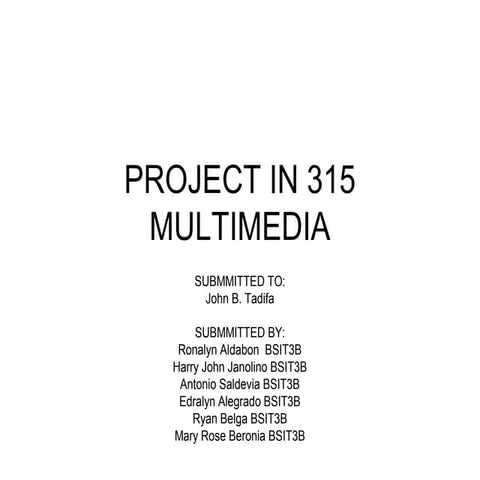 Project IT 315B | PPT
