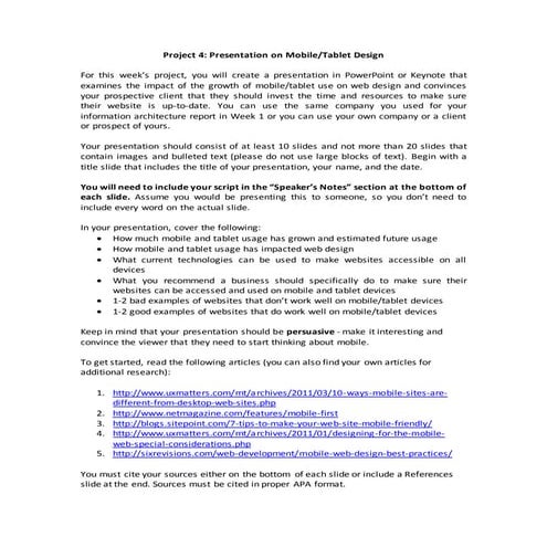 Project 4 assignment details | DOCX