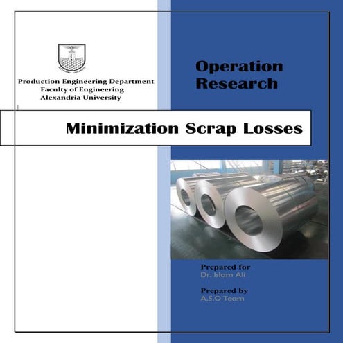 Minimization Scrap Losses (operation research) | PDF